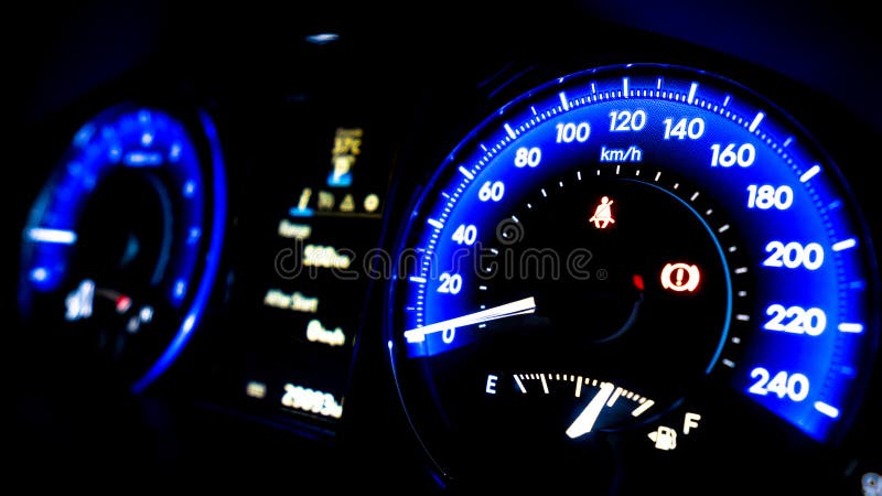 Car Dashboard Speedometer Light Display Stock Photo - Image of ...