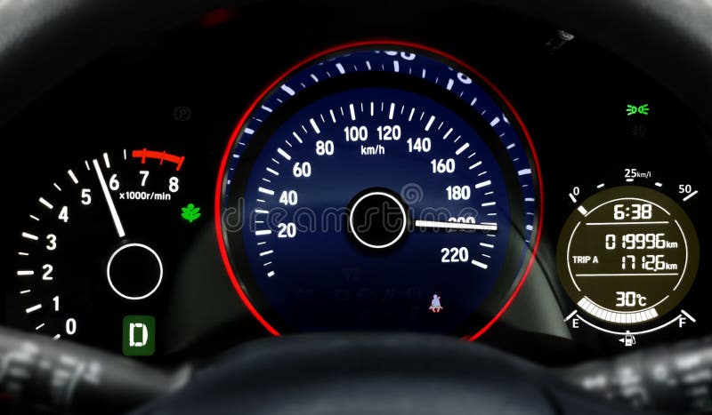 Car Dashboard Speedometer Moving in High Speed Stock Photo - Image of ...