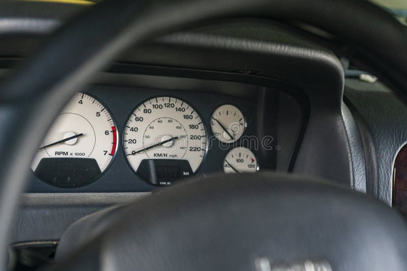 Car Dashboard - Speedometer, RPM Gauge, Fuel Tank Level and Trip ...