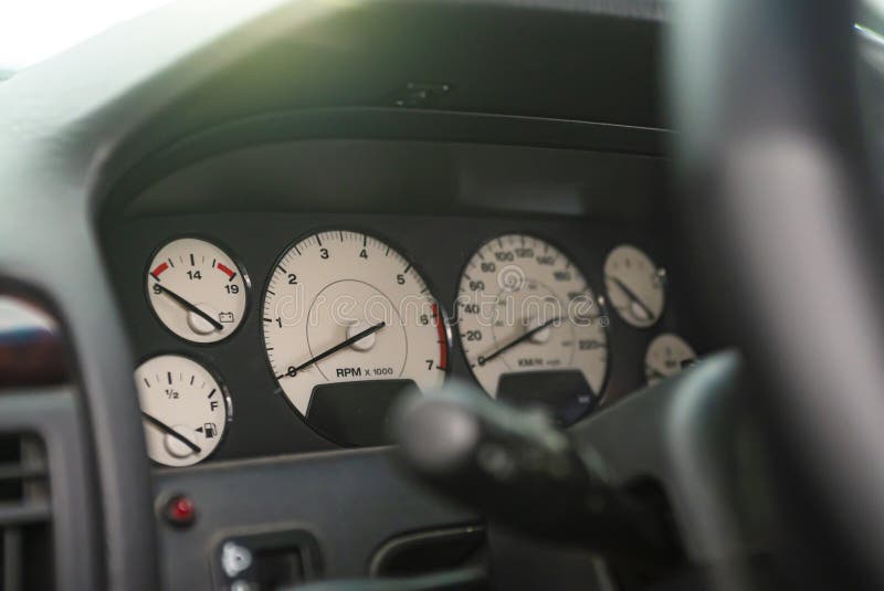 Car Dashboard and Speedometer and Tachometer Stock Image - Image of ...