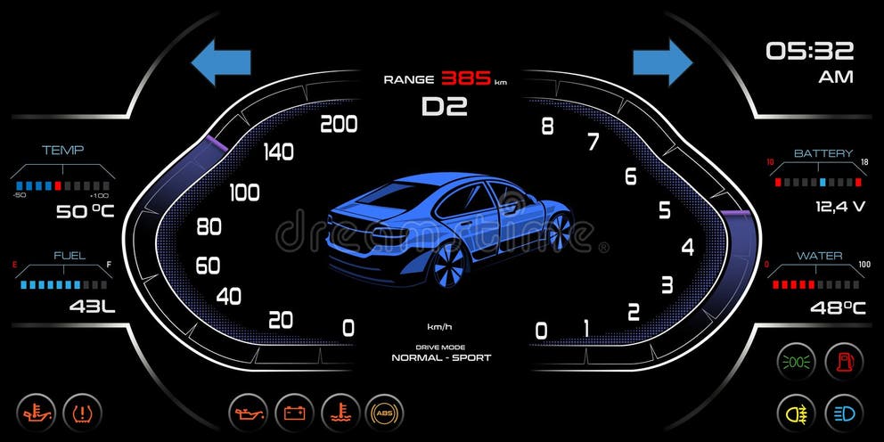 Realistic Odometer Indicators Stock Illustrations – 21 Realistic ...