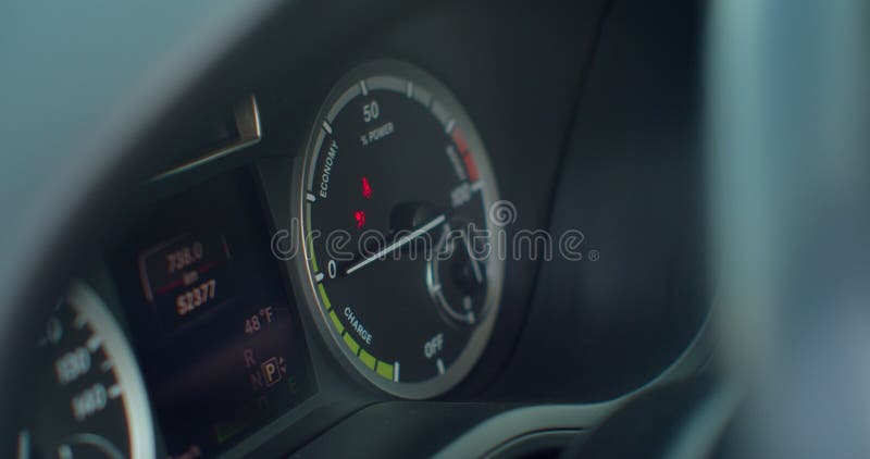 Car Dashboard during Start Engin. Starting Electric Car Dashboard ...