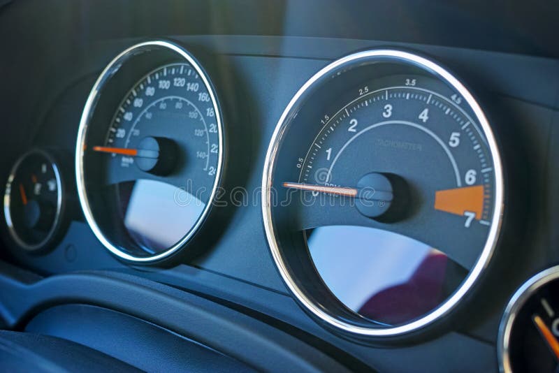 Car Dashboard and Tachometer Stock Photo - Image of gauge ...