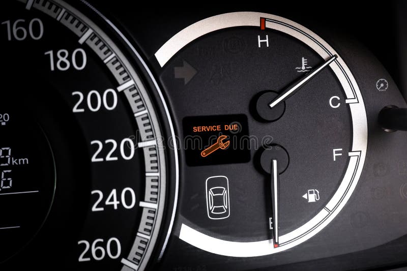 Car Dashboard Warning Light for Service Due Stock Image - Image of ...