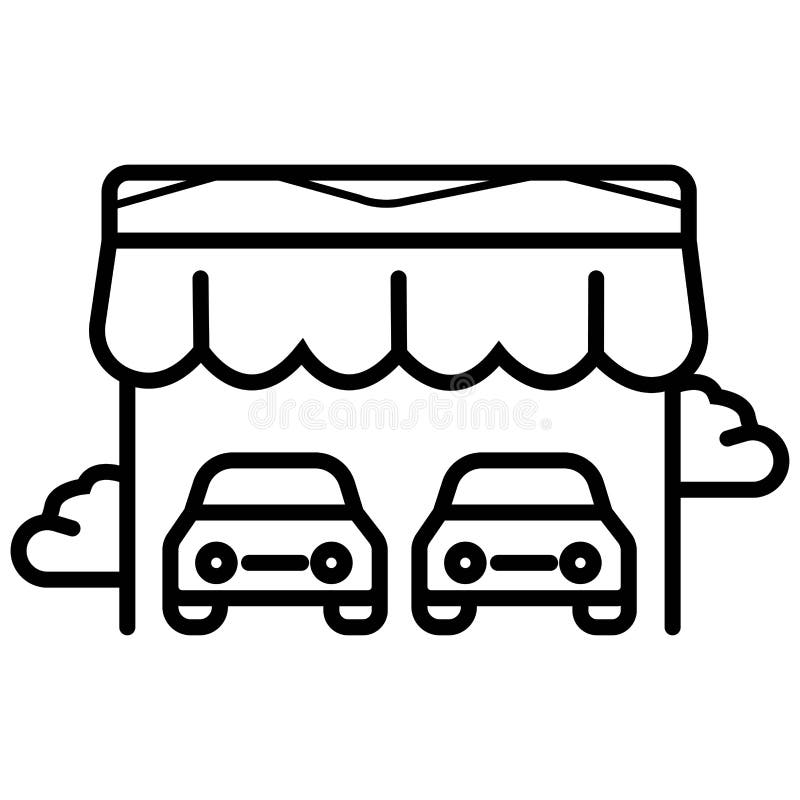 Car Dealership Store Building Icon Stock Vector - Illustration of ...