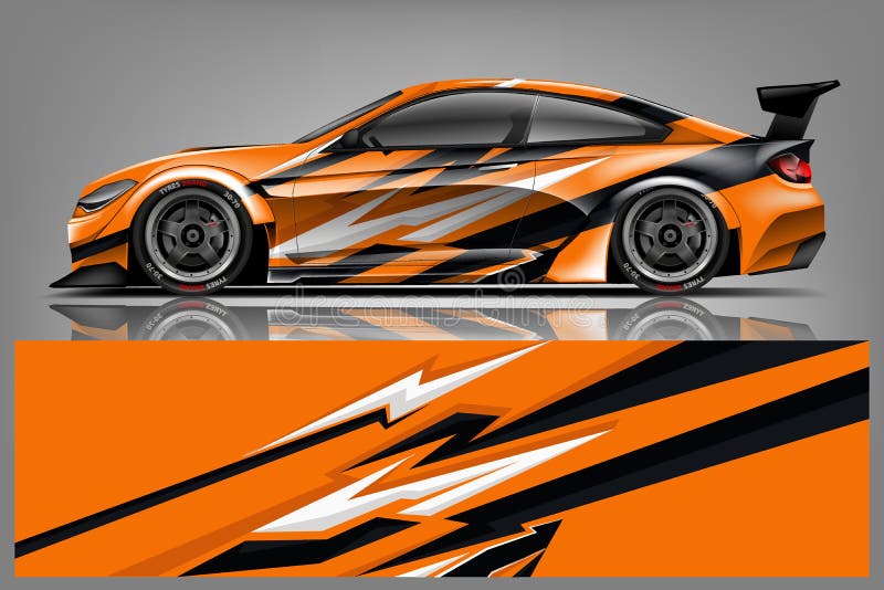 Car Decal Wrap Design Vector Graphic Abstract Stripe Racing Background