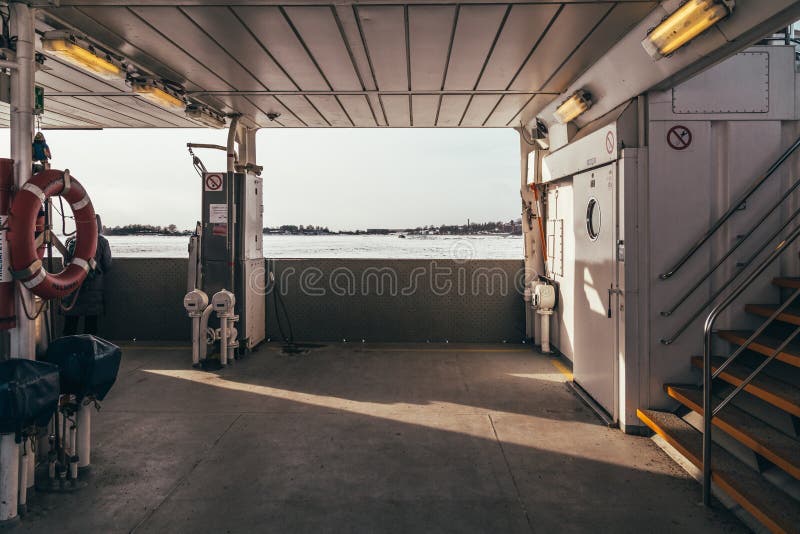 Car Deck on a Small Ferry stock image. Image of cold - 112337885