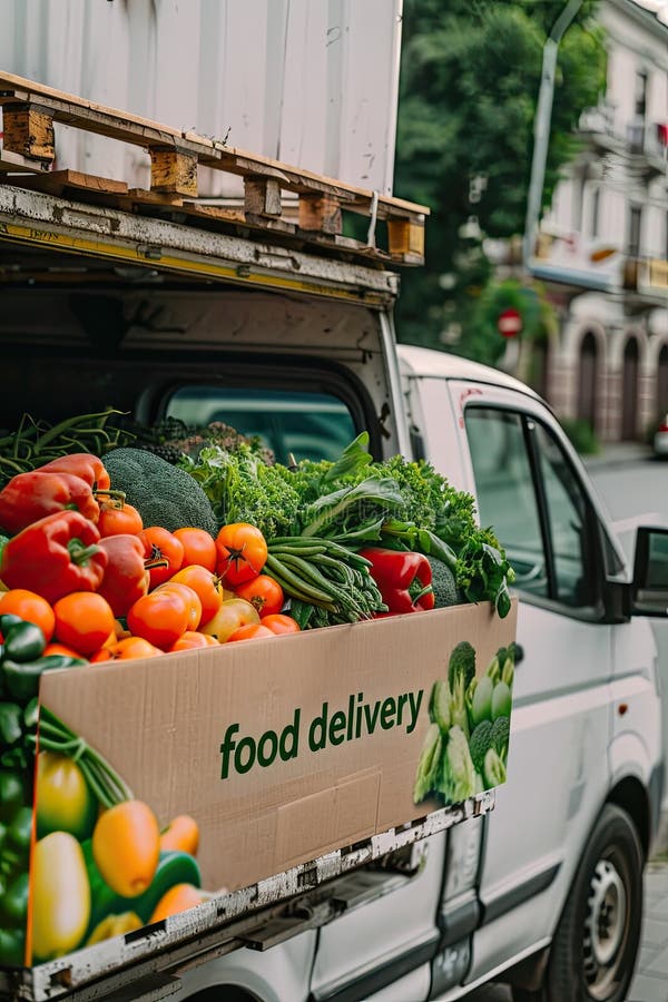 Car Delivery of Vegetables To the Store. Selective Focus Stock ...