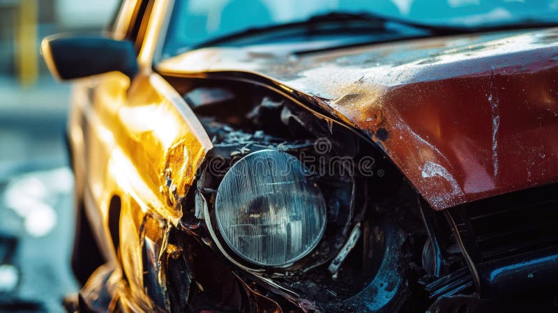 A Car with a Dent on Its Front, Perfect for Scenes Where Vehicles are ...