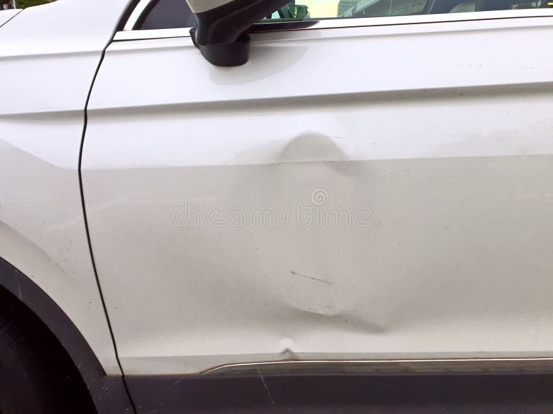 Car with dent stock image. Image of rental, road, smash - 264538573