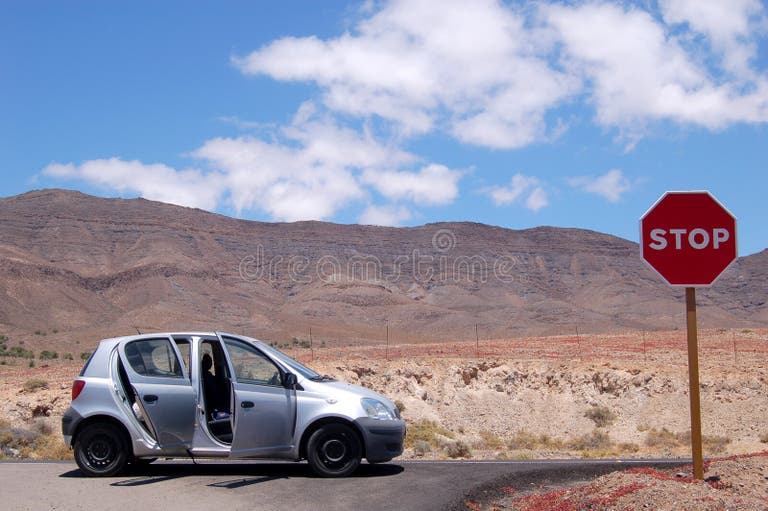 Car desert stop rest stock image. Image of deserted, daylight - 3469491