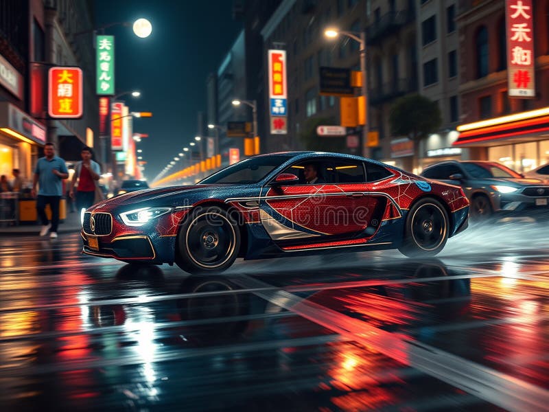 A Car with a Design that Blends Classic and Futuristic Elements Stock ...