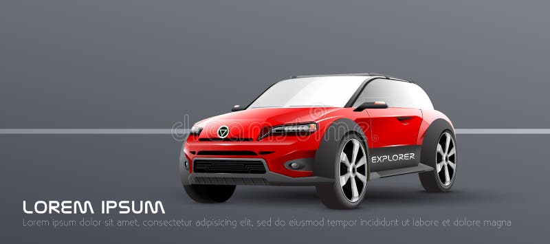 Car design stock vector. Illustration of flat, cross - 83410223