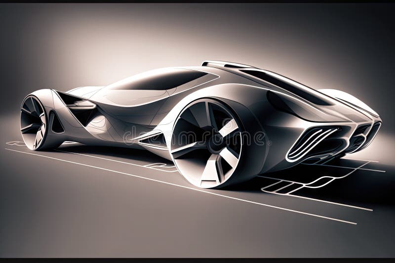 Car Design Sketch, with Futuristic Elements and Sleek Lines Stock ...