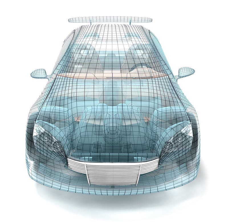 Car design, wire model stock illustration. Illustration of drawing ...