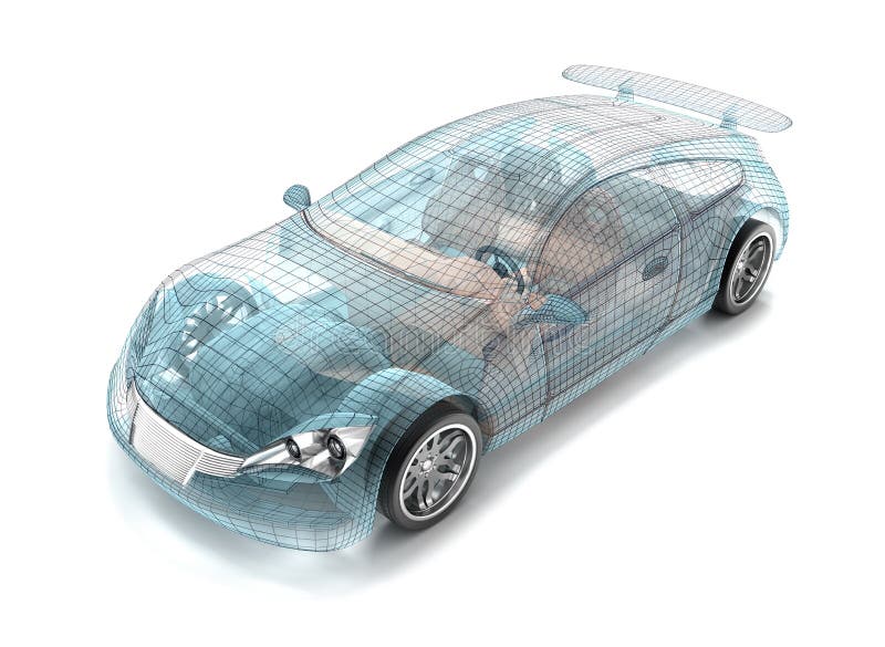 Car design, wire model stock illustration. Illustration of drawing ...
