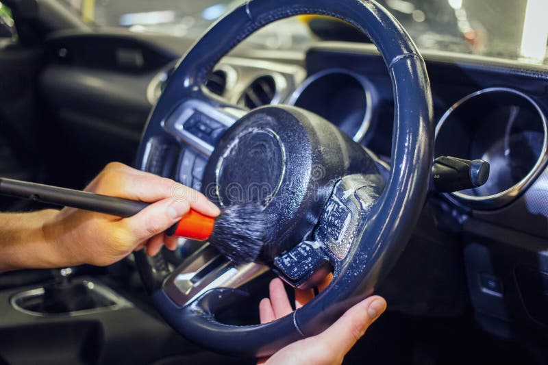 Car Detailing and the Concept of Car Interior Care. Stock Image - Image ...