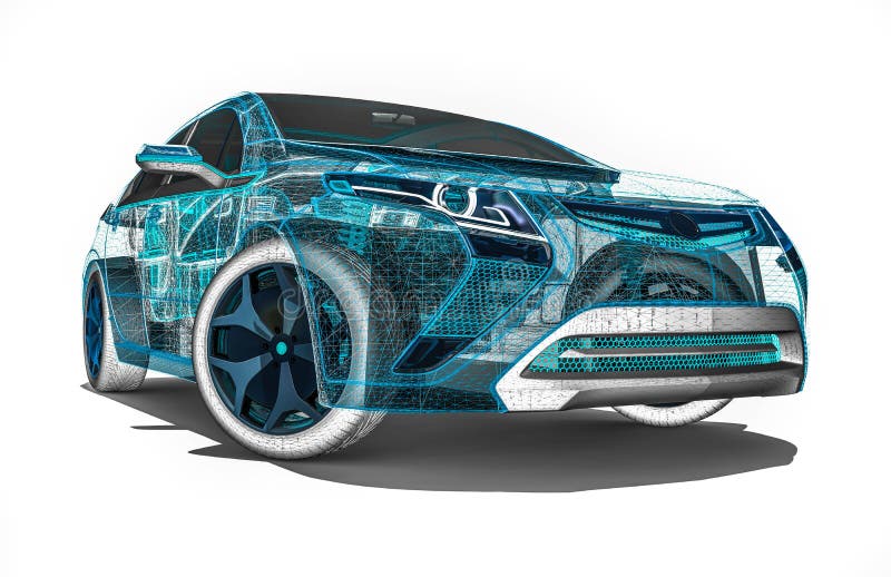 Car Development on Computers Softwares Stock Illustration ...