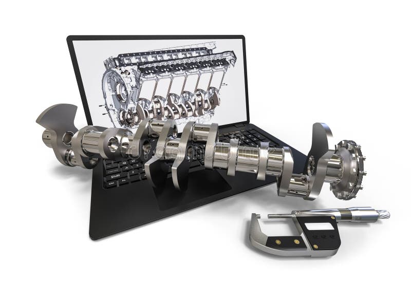 Car Development with the Help of CAD Stock Illustration - Illustration ...