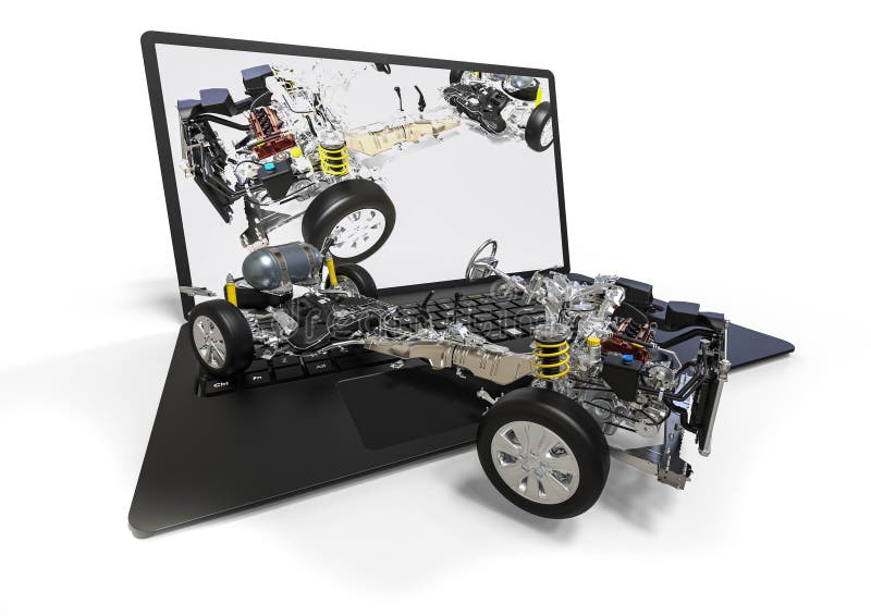 Car Development with the Help of CAD Stock Illustration - Illustration ...