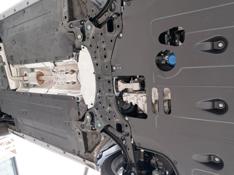 Car Diagnosis of Chassis Raised at Elevator Stock Photo - Image of ...