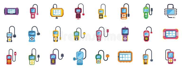 Car Diagnostic Tools Showing Engine Faults and Issues Stock Vector ...