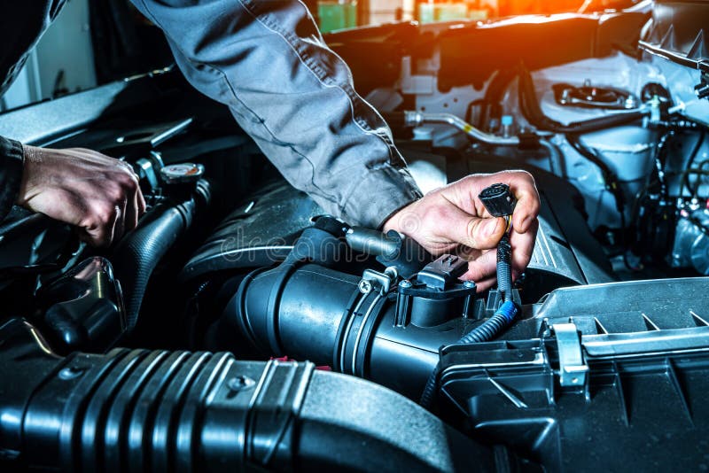 Car Diagnostics in Auto Service Stock Image - Image of equipment ...