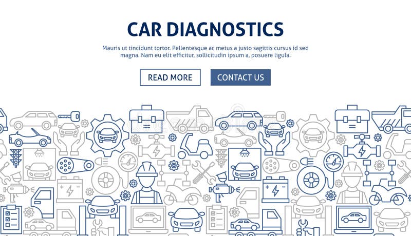 Car Diagnostics Banner Design Stock Vector - Illustration of ...