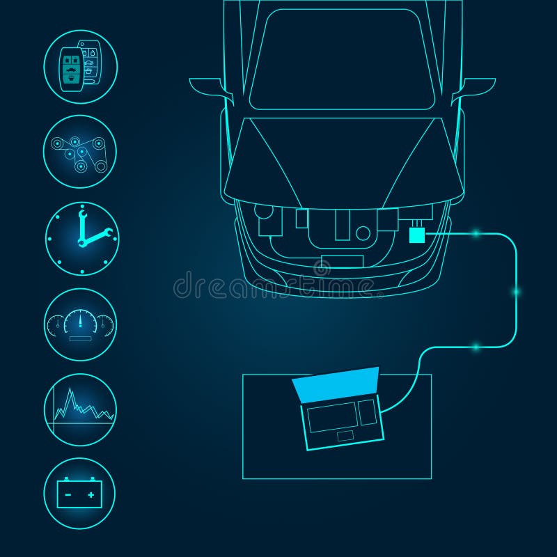 Car diagnostics icon stock vector. Illustration of connect - 74297640