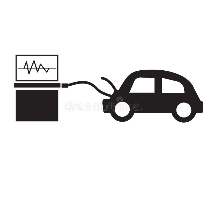 Car Diagnostics Icon on White Background. Computer Diagnostic Machine ...