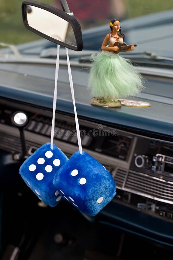 Car dice stock image. Image of nostalgia, interior, beautiful - 5061987