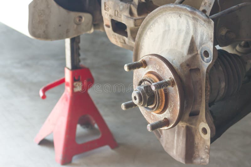 Car Disc Brake Showing Dust Cover and Brake Caliper without Disc Plate ...