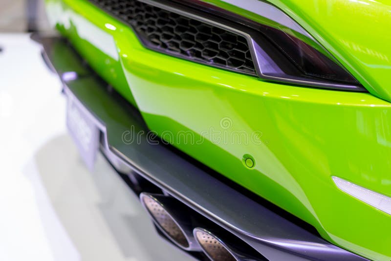 The Car on Display at the Green Light and Sensitive. Stock Photo ...