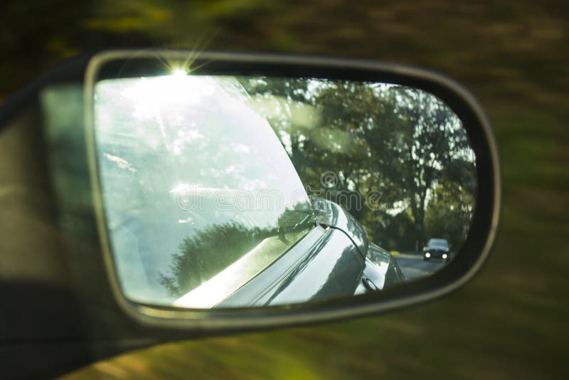 Car with Distance in Driving-mirror Stock Image - Image of drive, dash ...