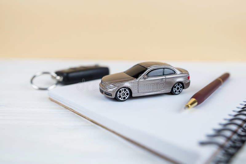 Car Documents with a Pen and with Keys on the Table Stock Photo - Image ...