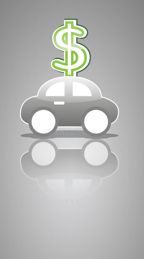 Car with dollar sign stock illustration. Illustration of drive - 18829256