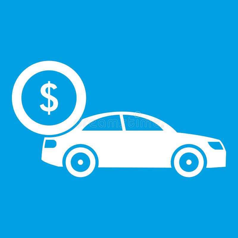 Car and Dollar Sign Icon White Stock Vector - Illustration of loan ...