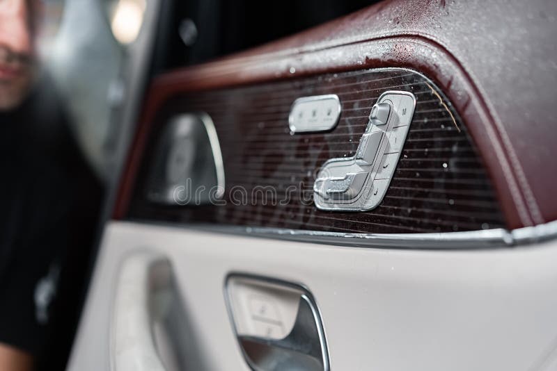 Car Door Inside the Luxury Modern Car Close Up Photo Stock Image ...