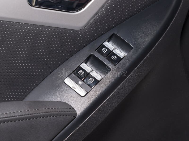 Car Door Interior with Window Control Panel Stock Image - Image of ...