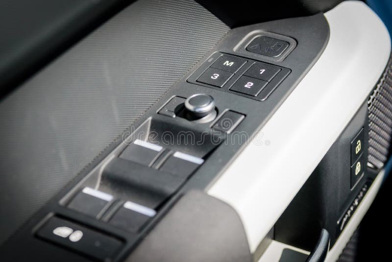 Car Door Lock Buttons and Seats Memory Mode Stock Image - Image of ...