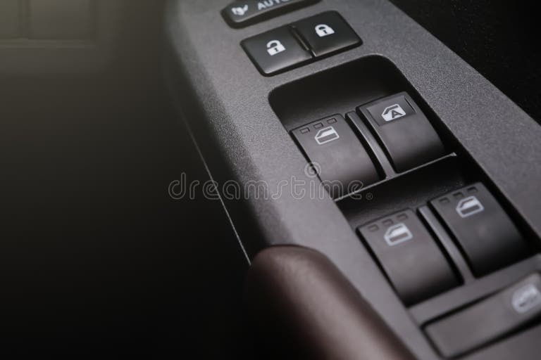 Car Door Window Switch. Interior Window Control Switch Panel. Stock ...