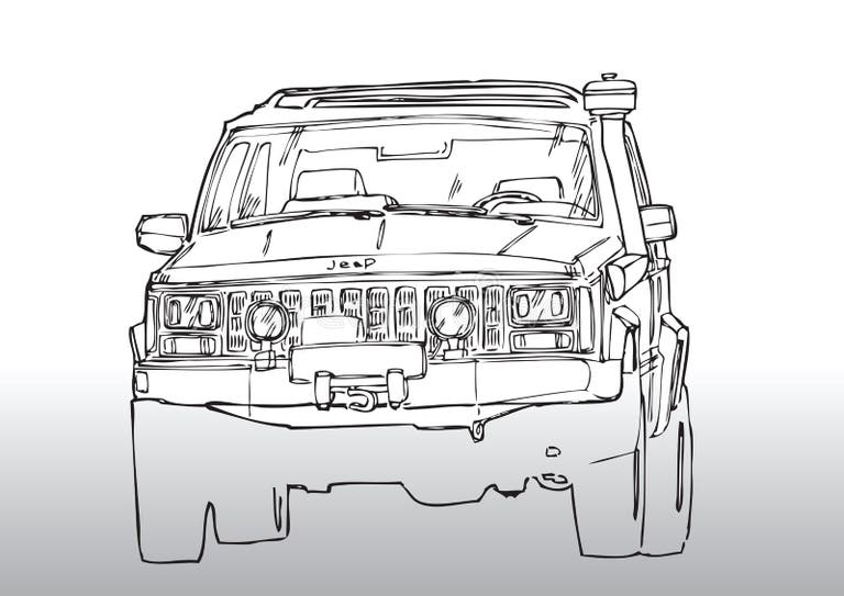 Jeep Drawing Sketch Stock Illustrations – 474 Jeep Drawing Sketch Stock ...