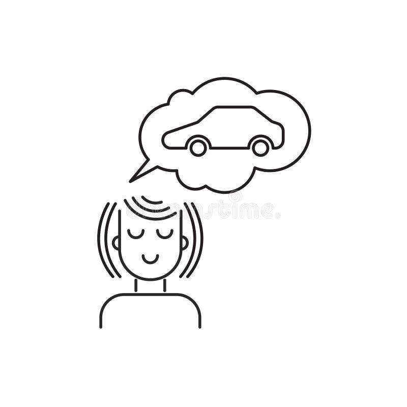 Car dream icon stock vector. Illustration of girl, automobile - 126237606