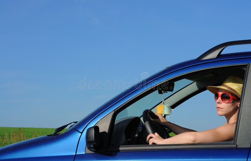 Car Drive Cruising Country Road Stock Photo - Image of woman, blue: 9530508