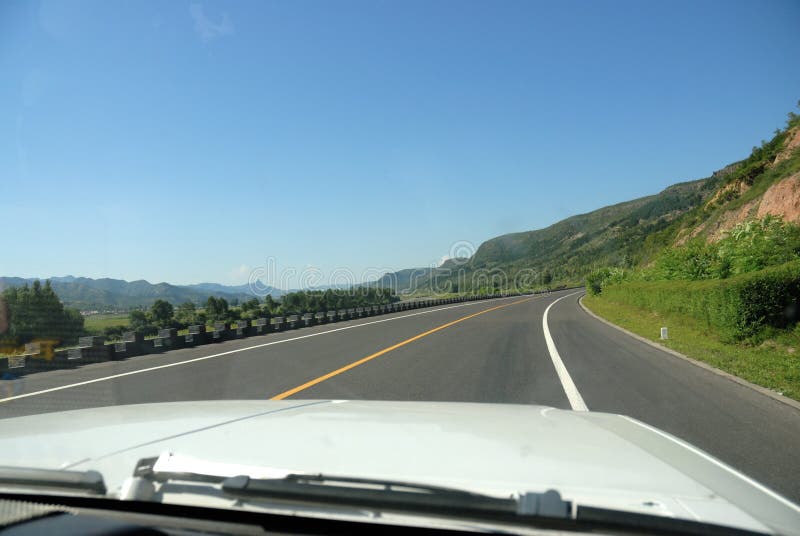 Car drive on the road stock image. Image of blue, auto - 6704979