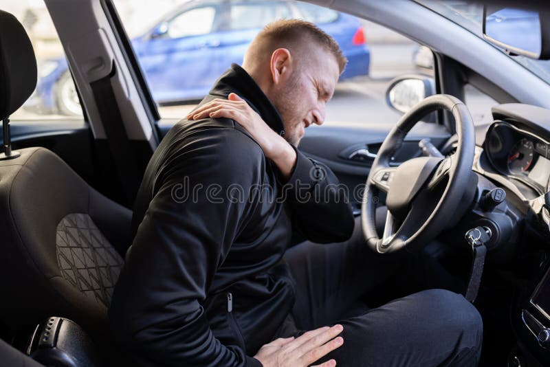Car Driver Back Pain Injury Stock Image - Image of stress, position ...