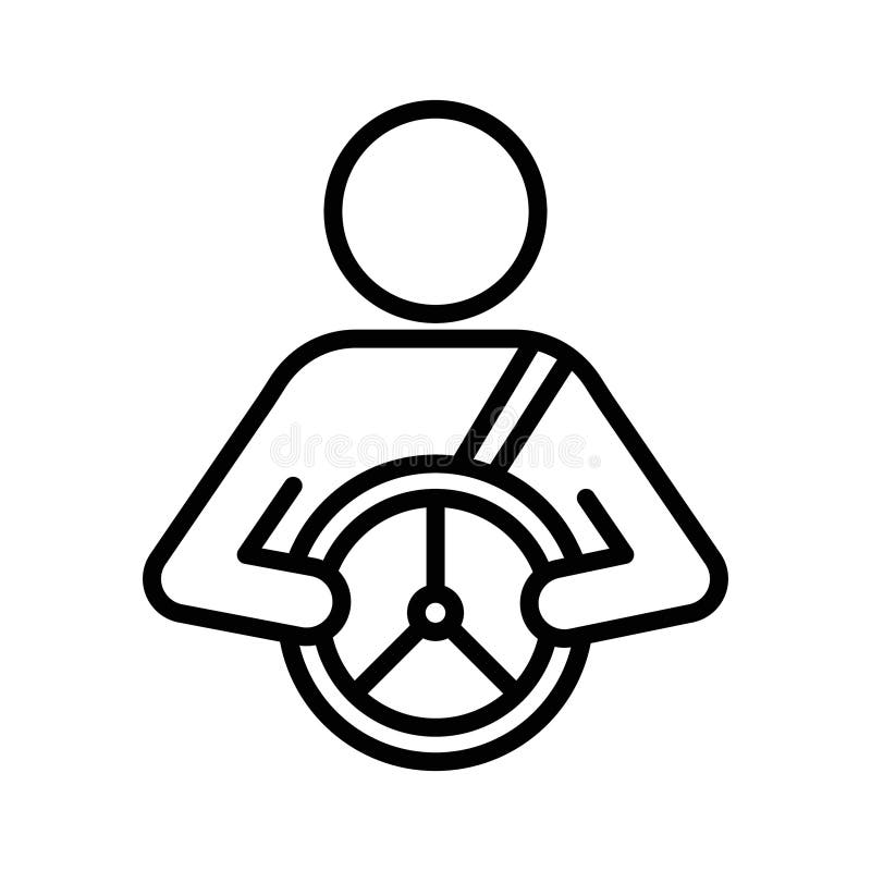 Car Driver Icon Linear Logo Mark in Black and White Stock Vector ...
