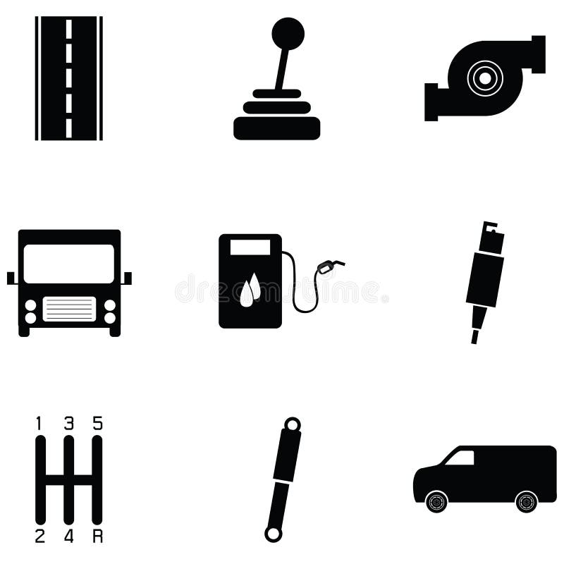 Car driver icon set stock vector. Illustration of wind - 120561919