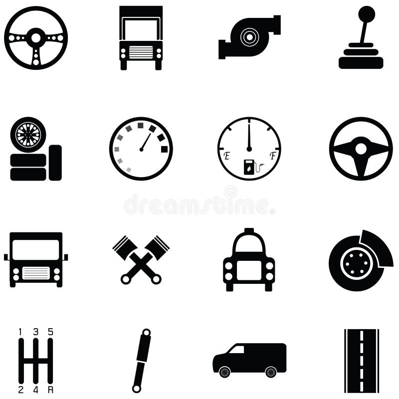 Car driver icon set stock vector. Illustration of battery - 120561990