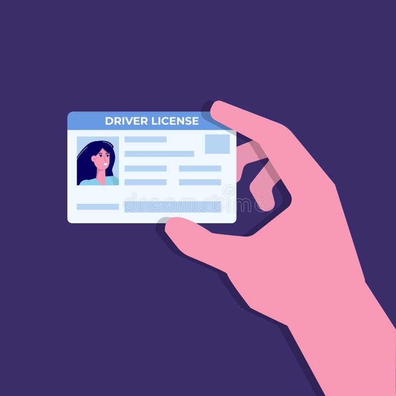 Car Driver License in Hand.Holding the Id Card Stock Vector ...
